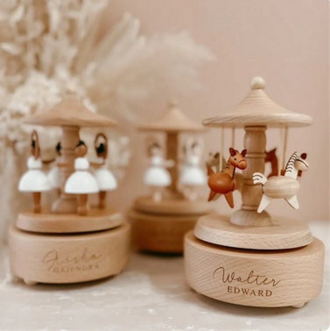 Custom Wooden Music Box,wooden Horse Musical Carousel,personalized ...