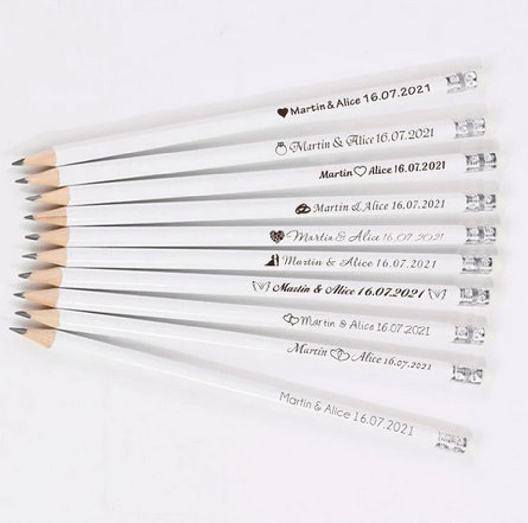 Custom Engraved Pencils,personalized Wooden Pencils, Wedding Favors ...