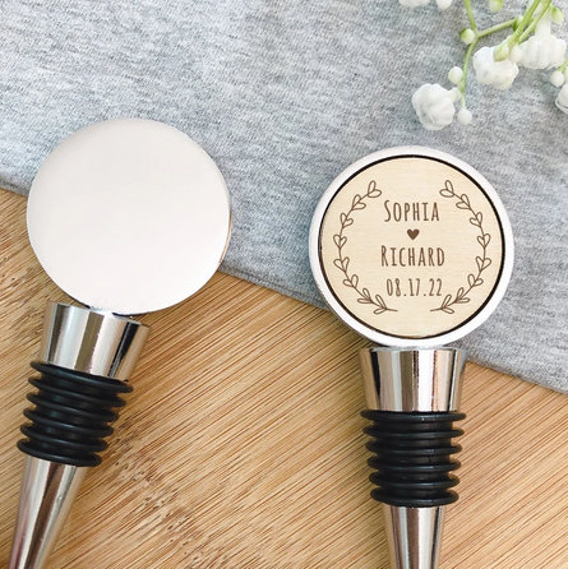 Wedding Custom Wine Stoppers,metal Wine Personalized Stoppers,wedding ...