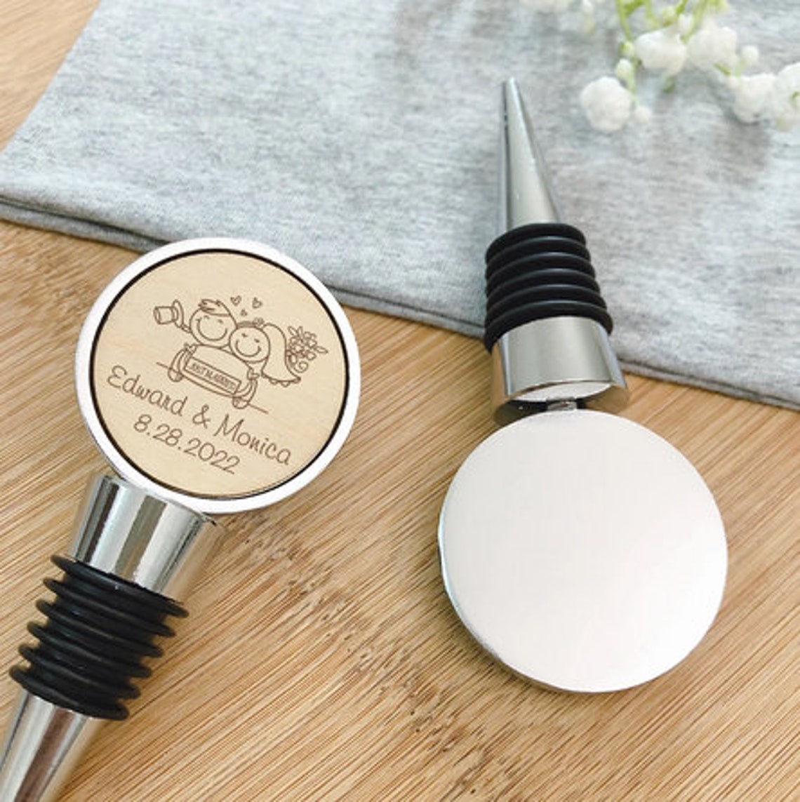 Wedding Custom Wine Stoppers,metal Wine Personalized Stoppers,wedding ...