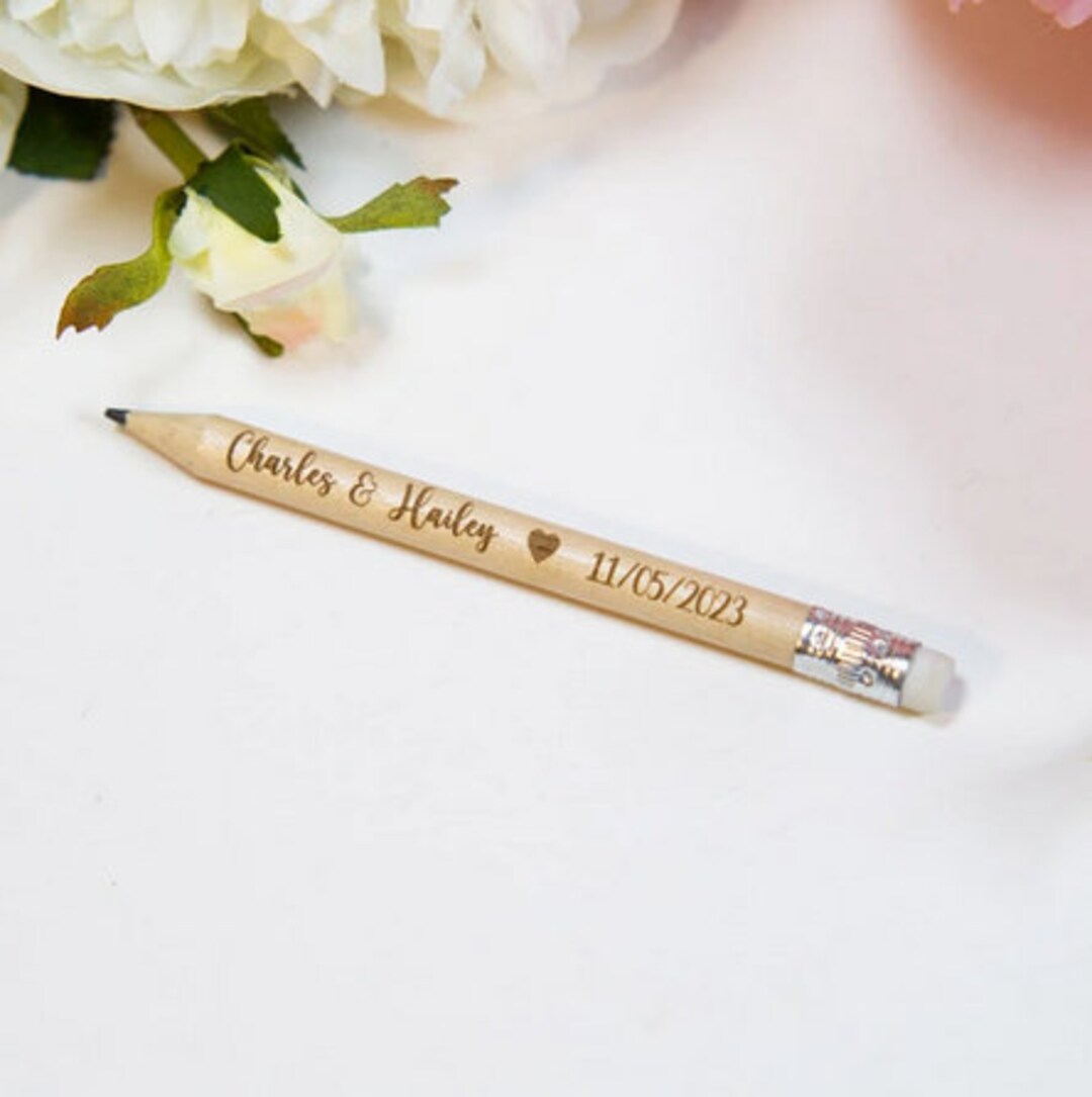 Small Custom Engraved Pencils,personalized Wooden Pencils, Wedding ...