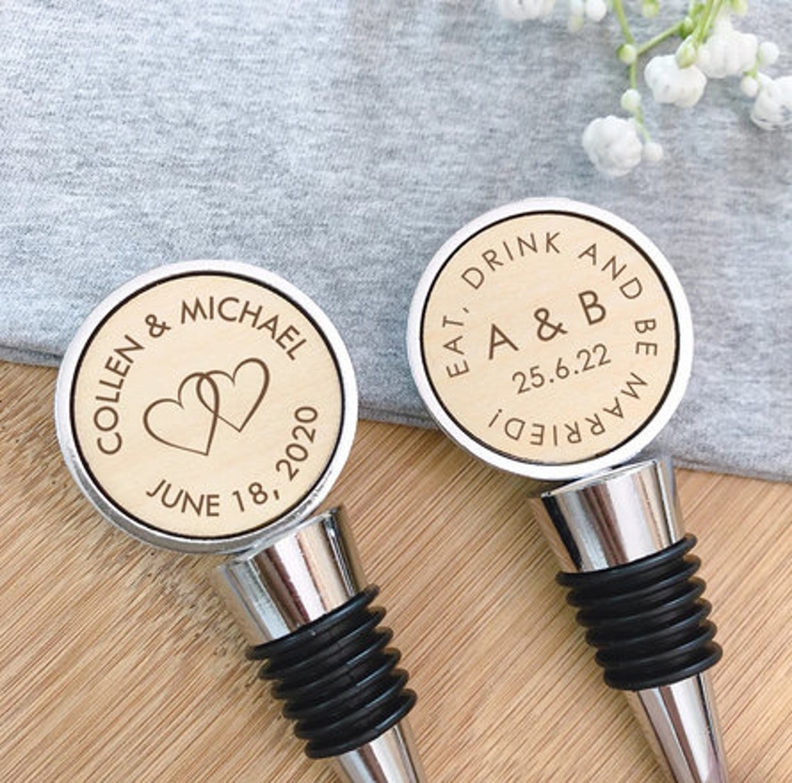 Wedding Custom Wine Stoppers,metal Wine Personalized Stoppers,wedding ...