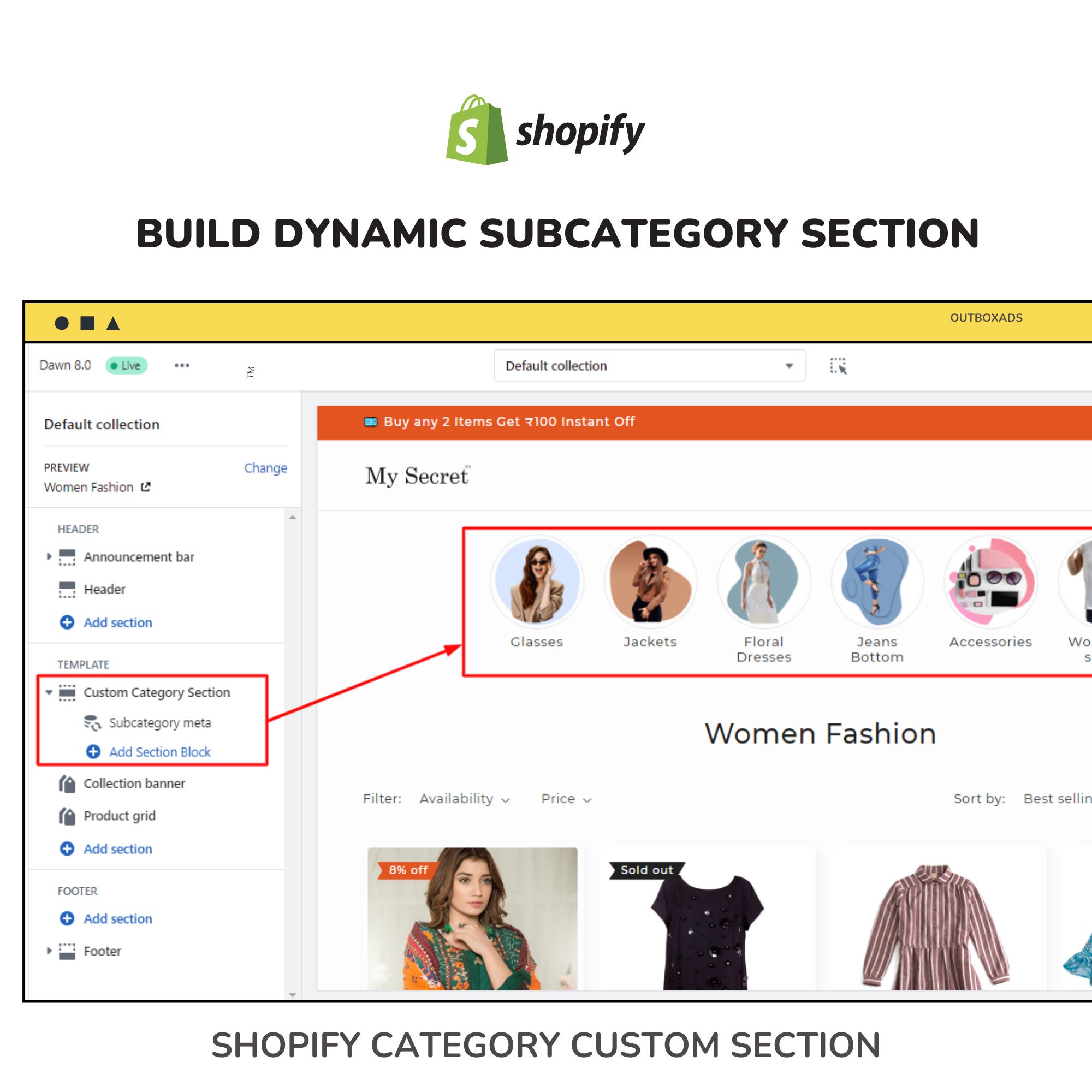 Shopify Category and Sub-category Custom Section Source Code (in G ...