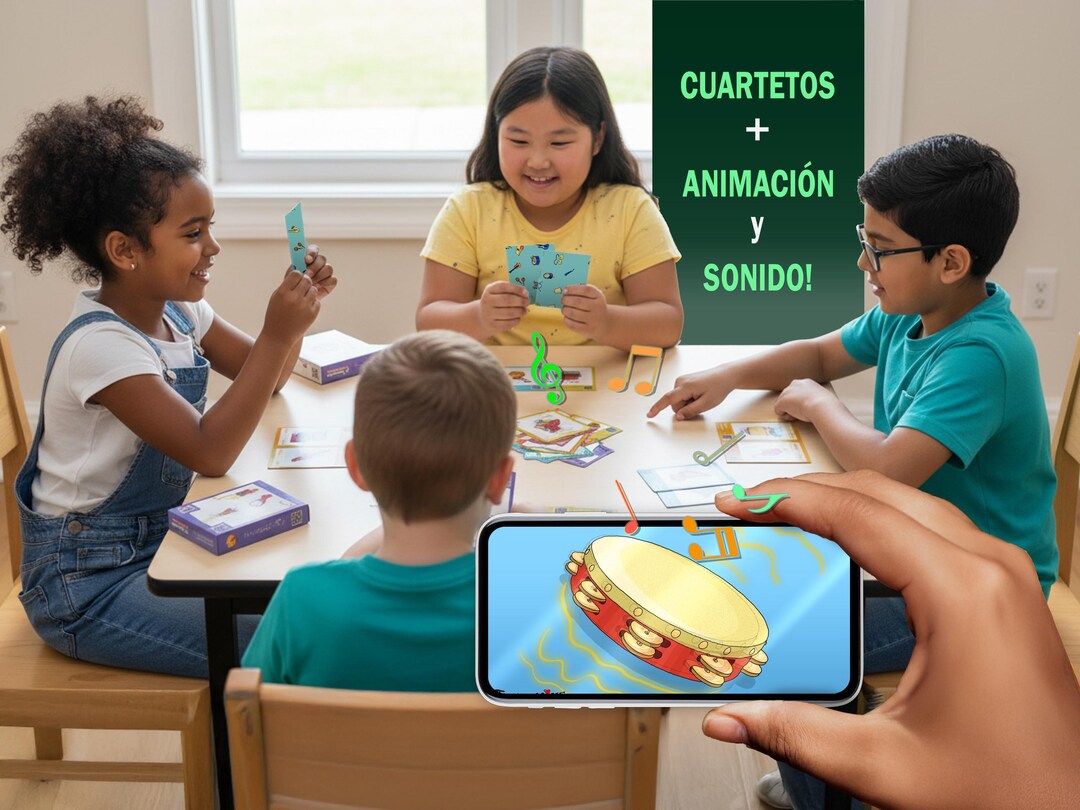 Animated Printable Quartets Card Game in Spanish (español). Musical ...