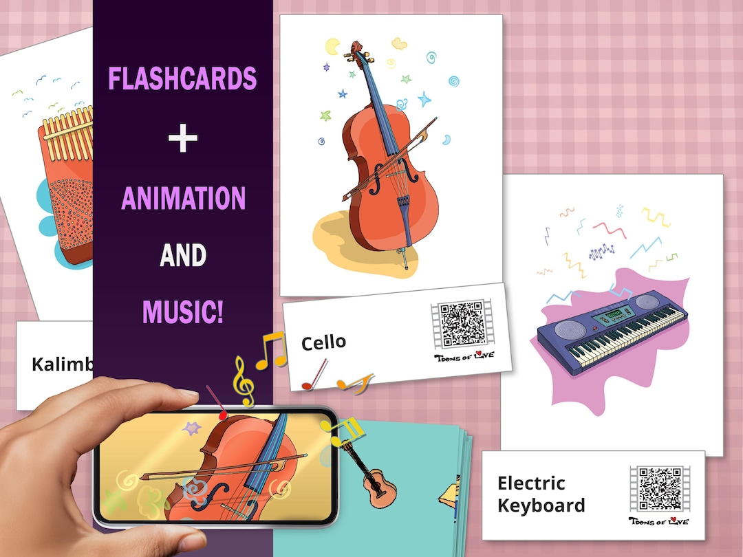 Animated Musical Flash Cards, Printable Musical Instruments Activity ...