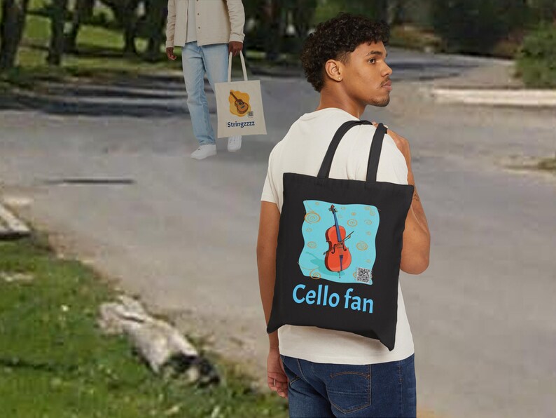 Custom Animated Cello Tote Bag, String Instrument and Classical ...