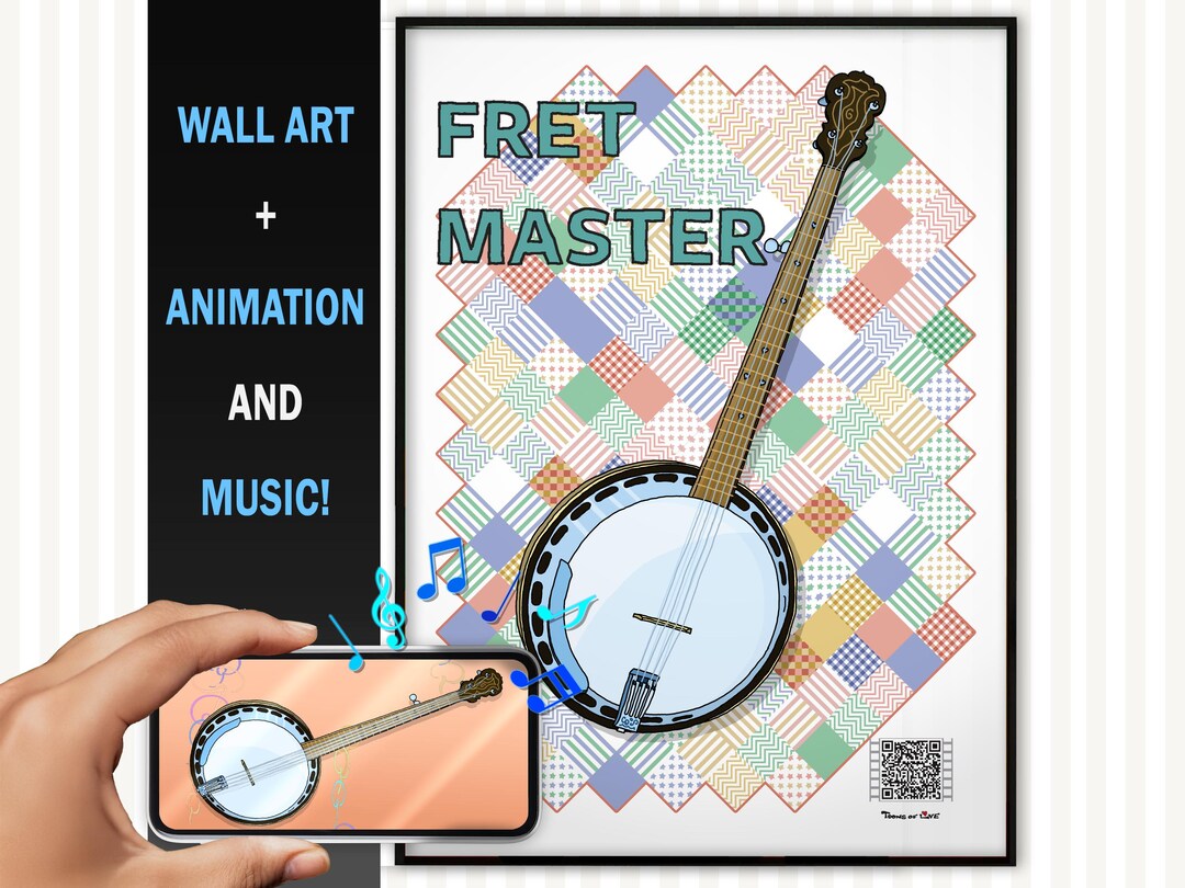 Customizable Banjo Poster With Animation, Interactive Gift for ...