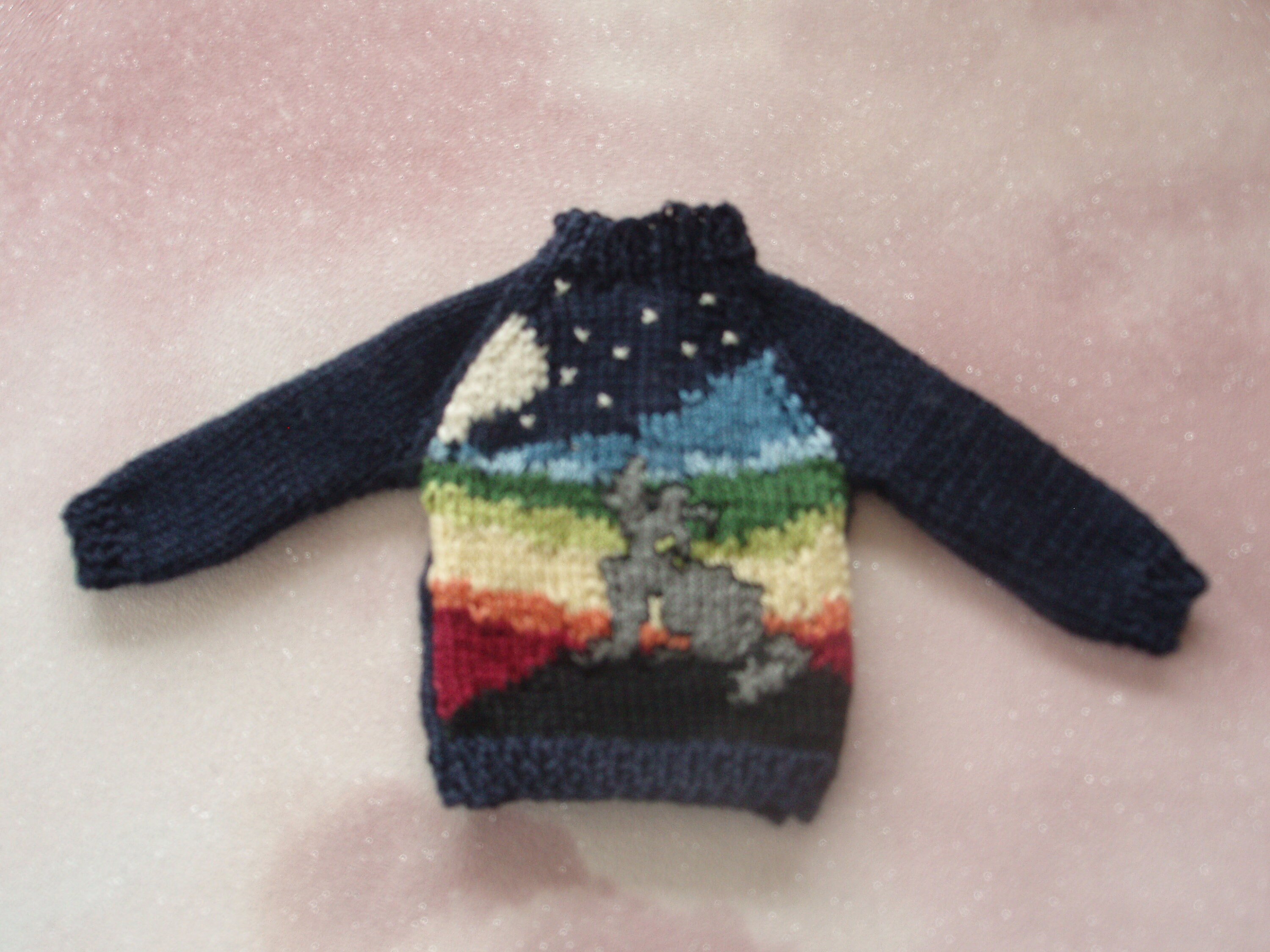 Howling Wolf - Hand Knitted Blythe Jumper/top - Etsy