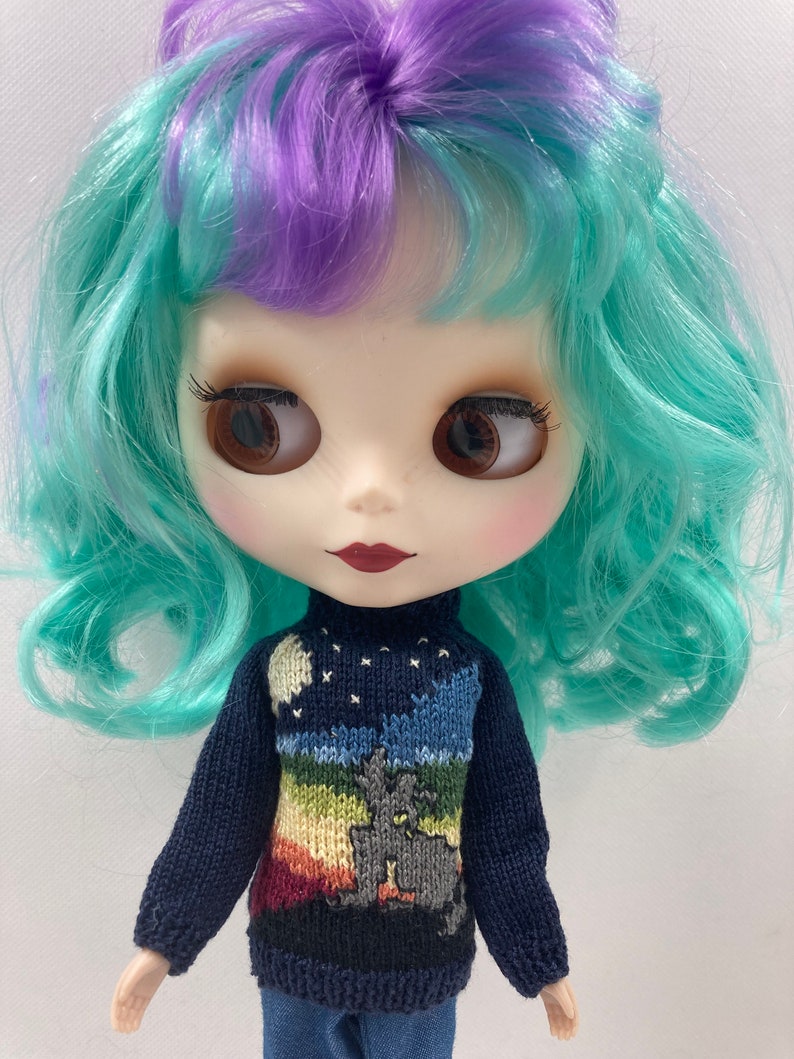 Howling Wolf - Hand Knitted Blythe Jumper/top - Etsy