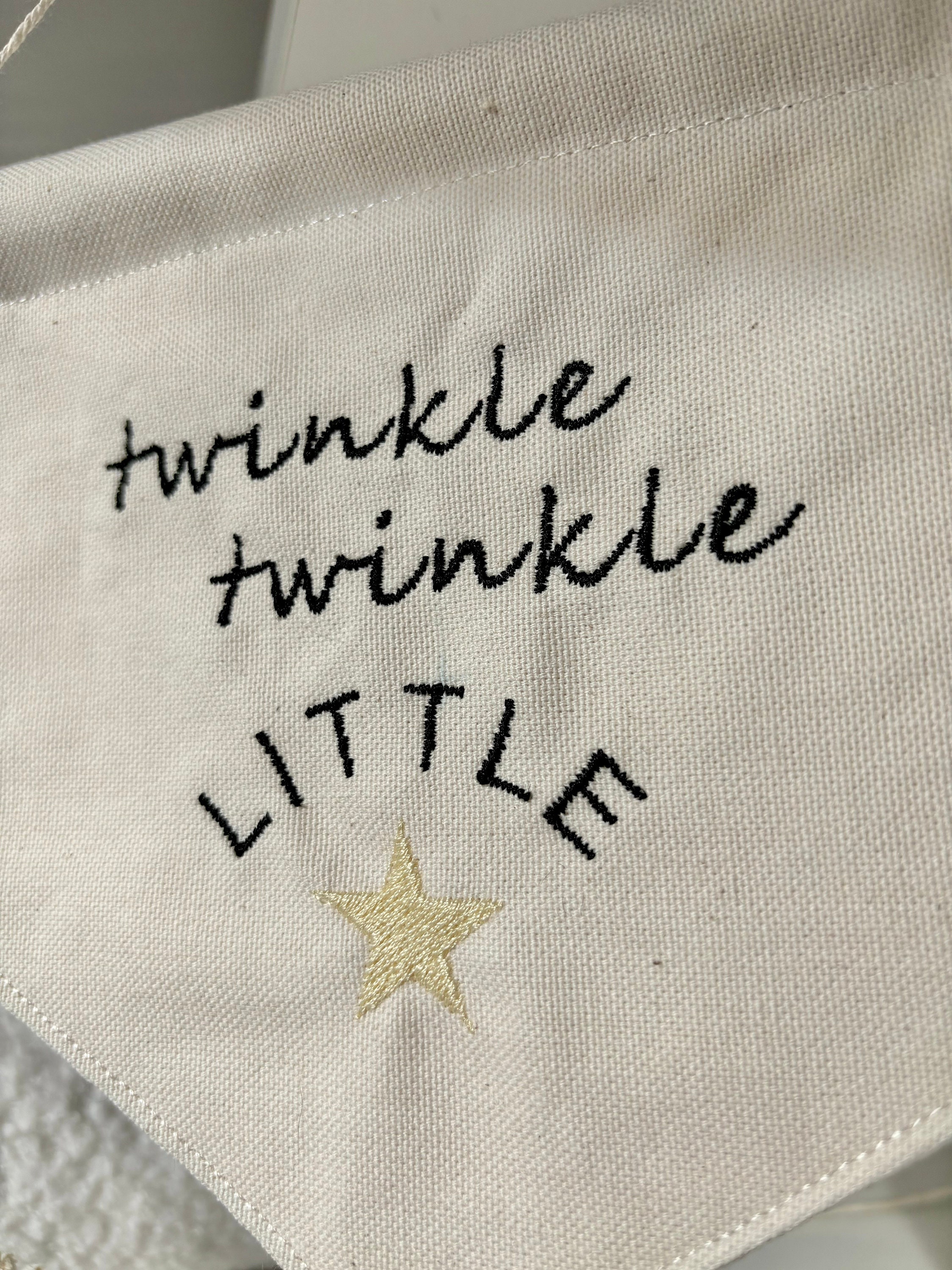 Embroidered Wall Hanging Flag 'twinkle Twinkle Little Star' Nursery ...