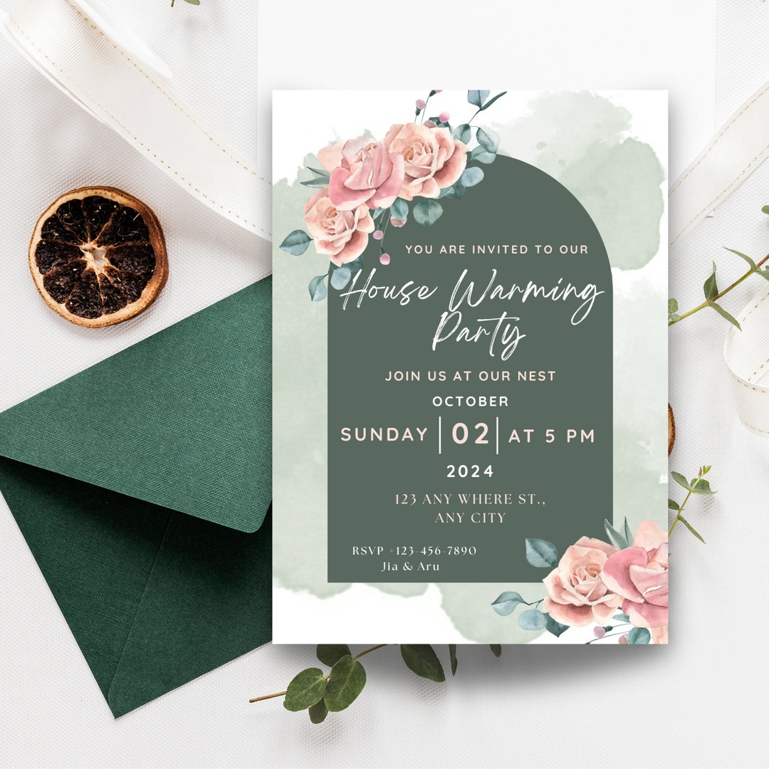 House Warming Invitation Printable New Home Open House Party Invite ...
