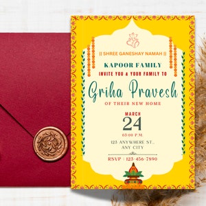 Editable Griha Pravesh Invitation, Printable Gruhapravesam Invite ...