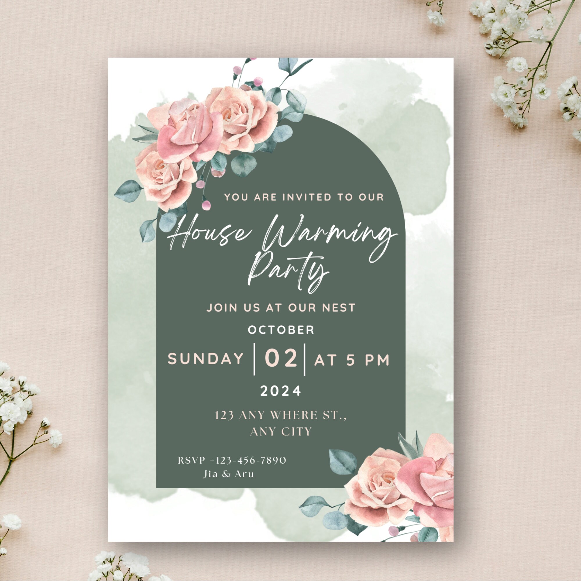 House Warming Invitation Printable New Home Open House Party Invite ...