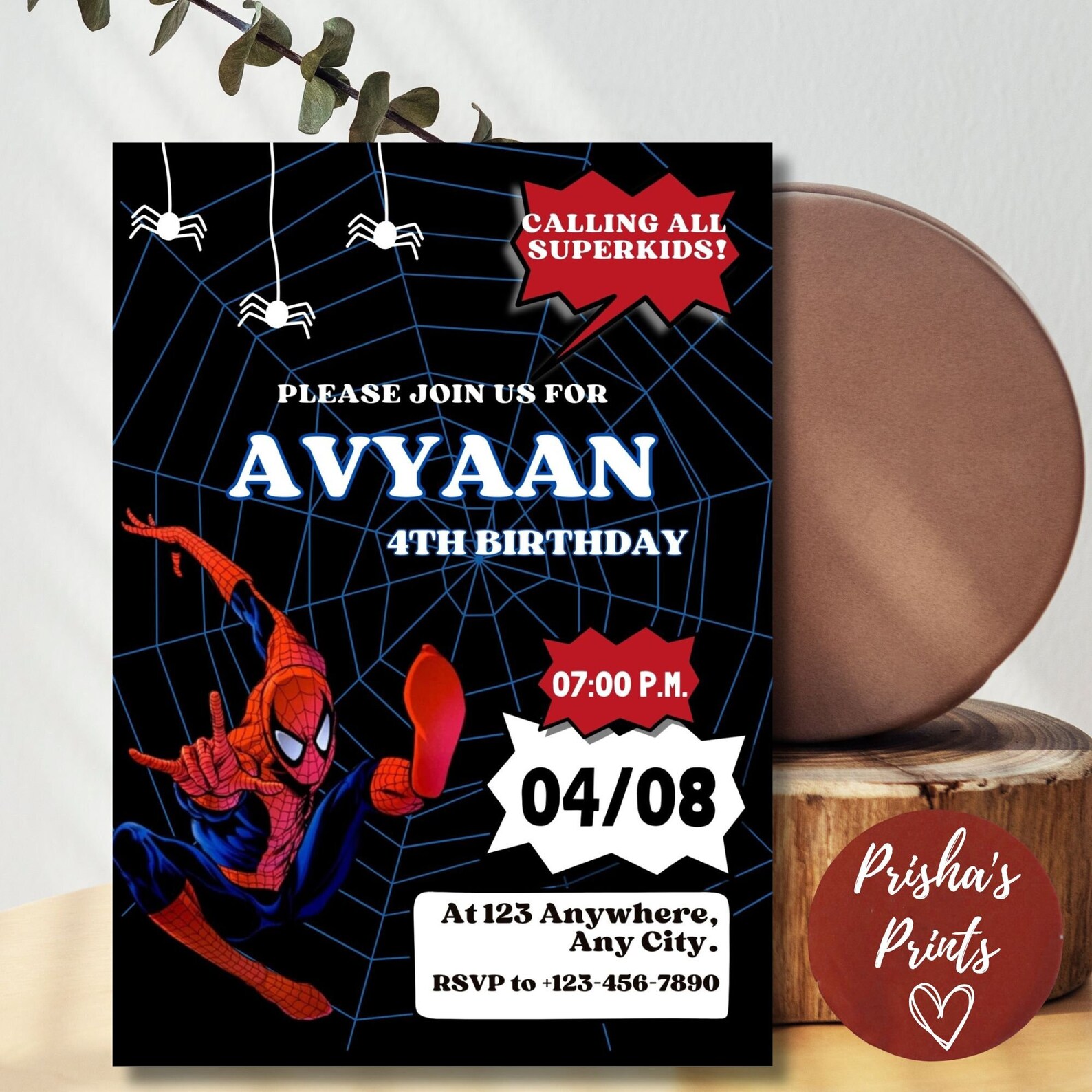 Editable Spiderman Birthday Invitation Template , Printable Birthday ...