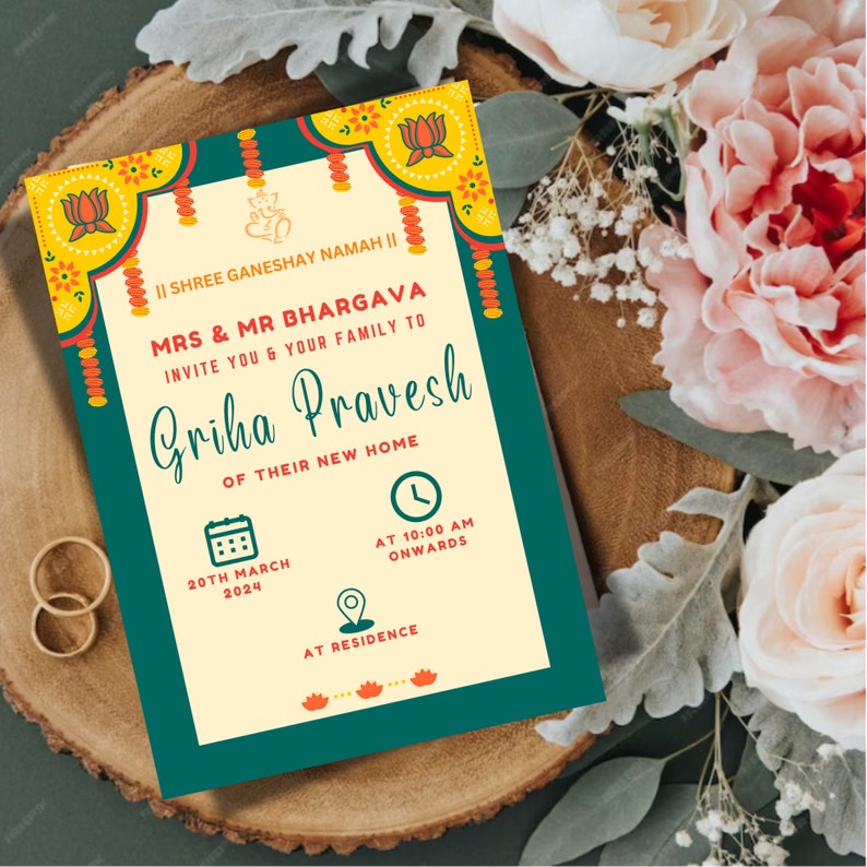 Editable Griha Pravesh Invitation, Printable Gruhapravesam Invite ...