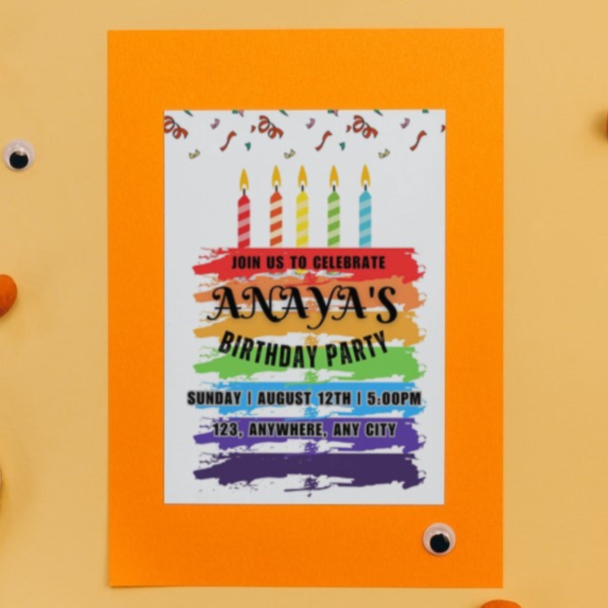 Editable Rainbow Cake Birthday Invitation Template Printable - Etsy