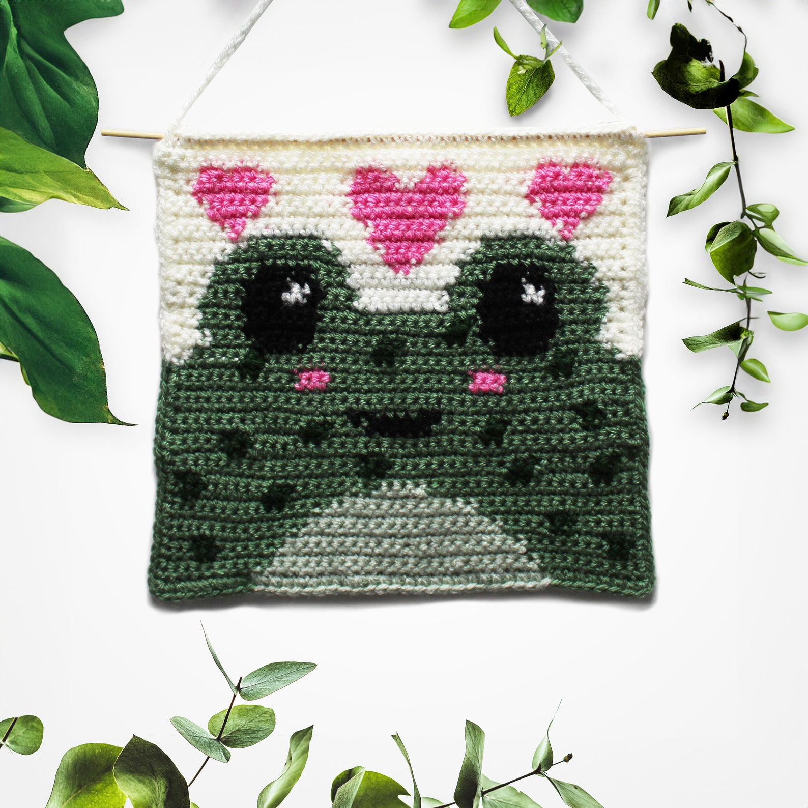 Love Frog Ribbit Easy Crochet Pattern Wall Hanging, Instant PDF Digital ...