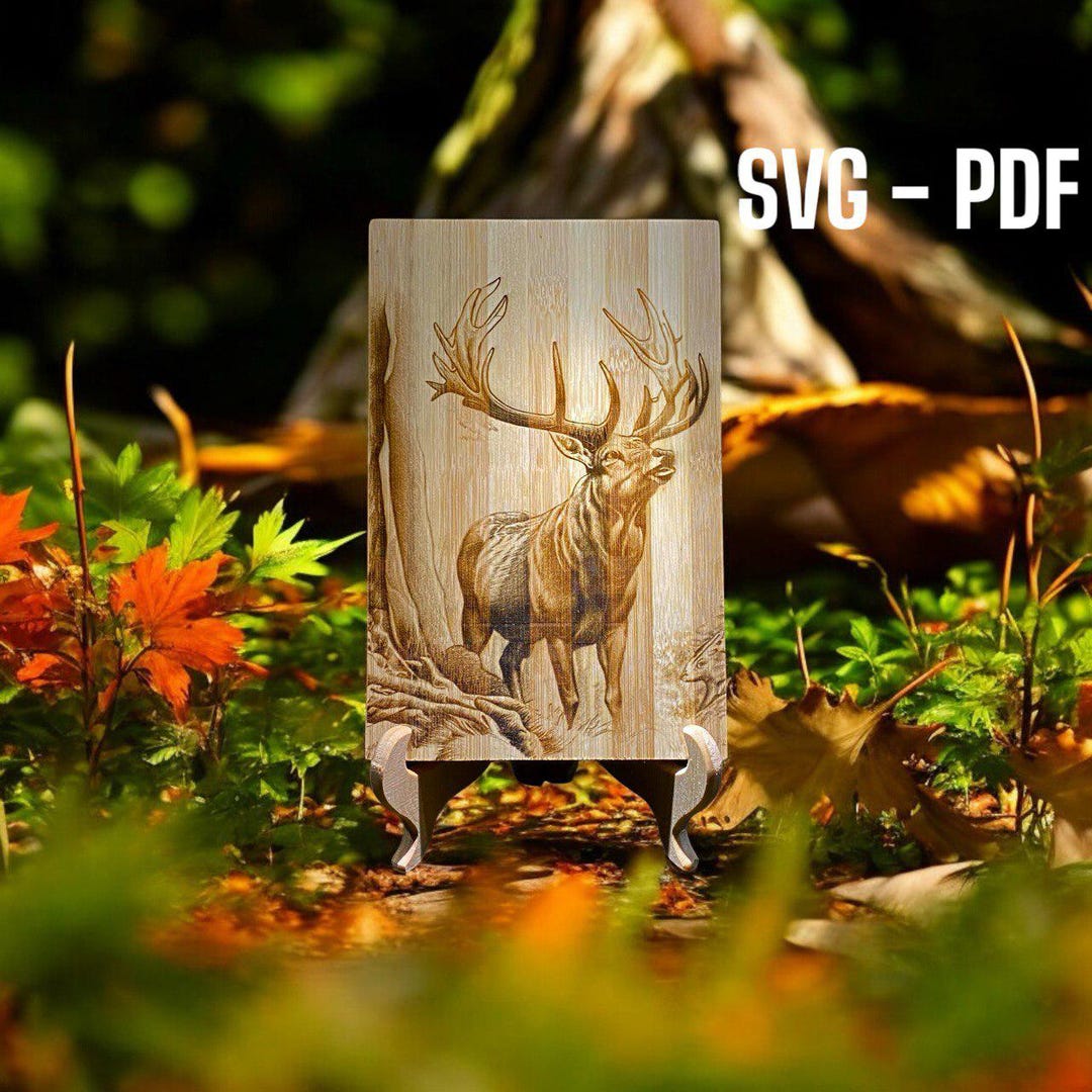 Digital Deer 3D Effect for CNC Laser Engraving -unique Art Png ...