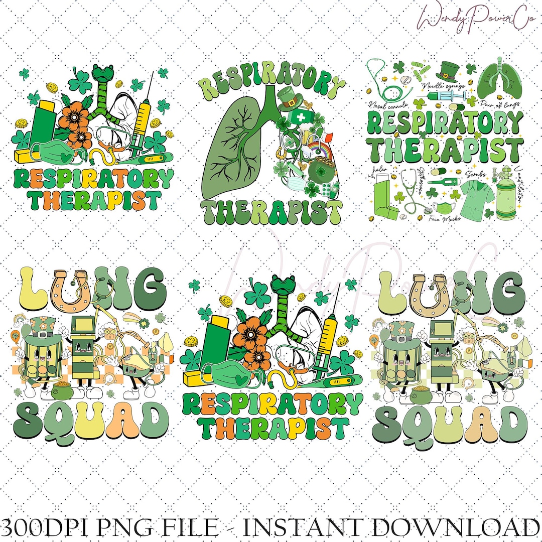 Respiratory Therapist St Patrick's Day Bundle Png, Lung Squad Png, Pulmonologist St Pattys Day ...
