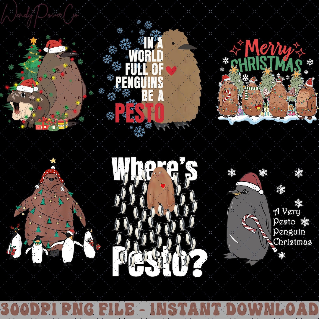 Merry Christmas Pesto Bundle Png, Pesto and Moodeng Png, Cute Baby ...