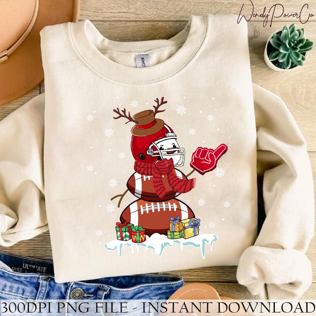 Snowman Football Lover Christmas Png, Football Christmas Png, Merry ...
