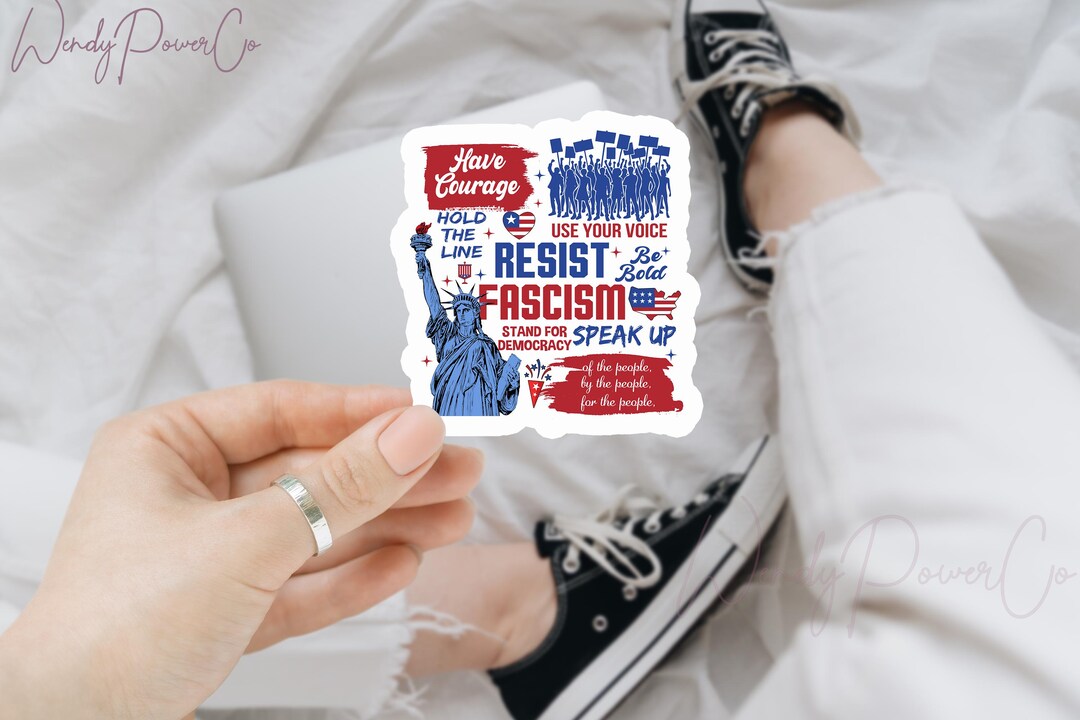 Resist Fascism Anti Trump Sticker, Political Decal for Car, Laptop ...