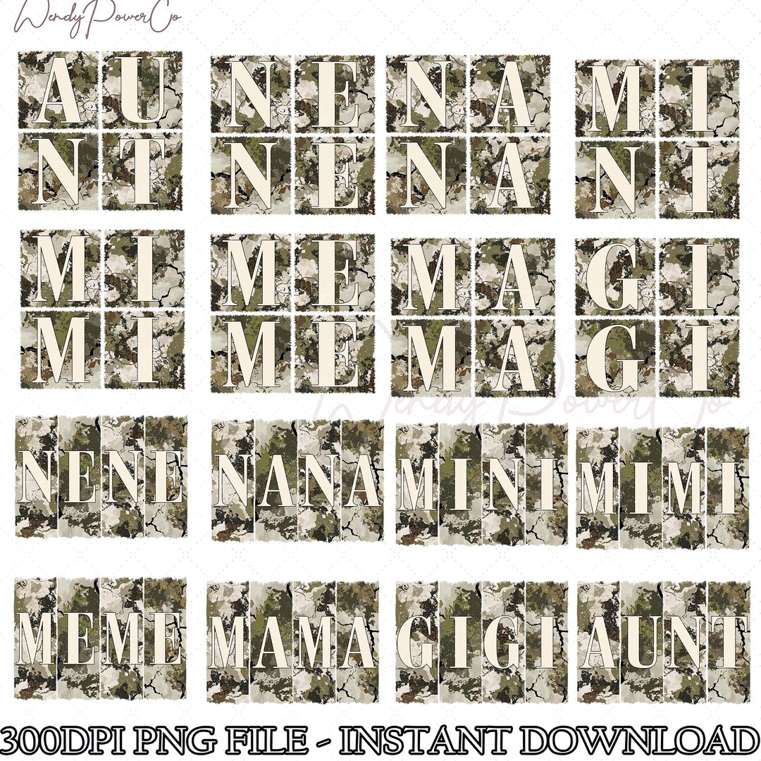 15+ Family Camo Camouflage Bundle Png, Nana Mimi Aunt Camo Png ...