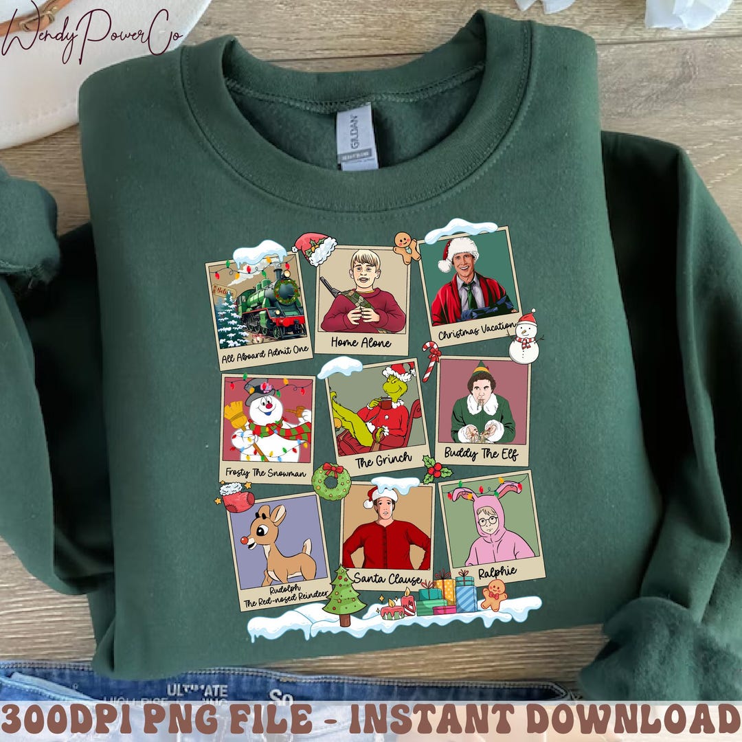 Christmas Movie Character Png, Retro Christmas Characters Png ...
