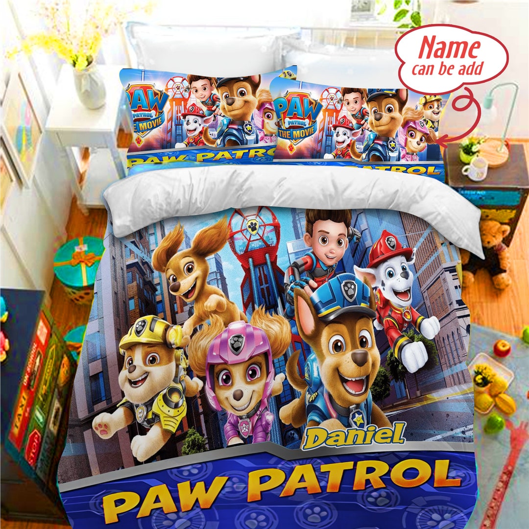 Personalized Paw Patrol Bedding Set Paw Patrol Quilt Blanket - Etsy