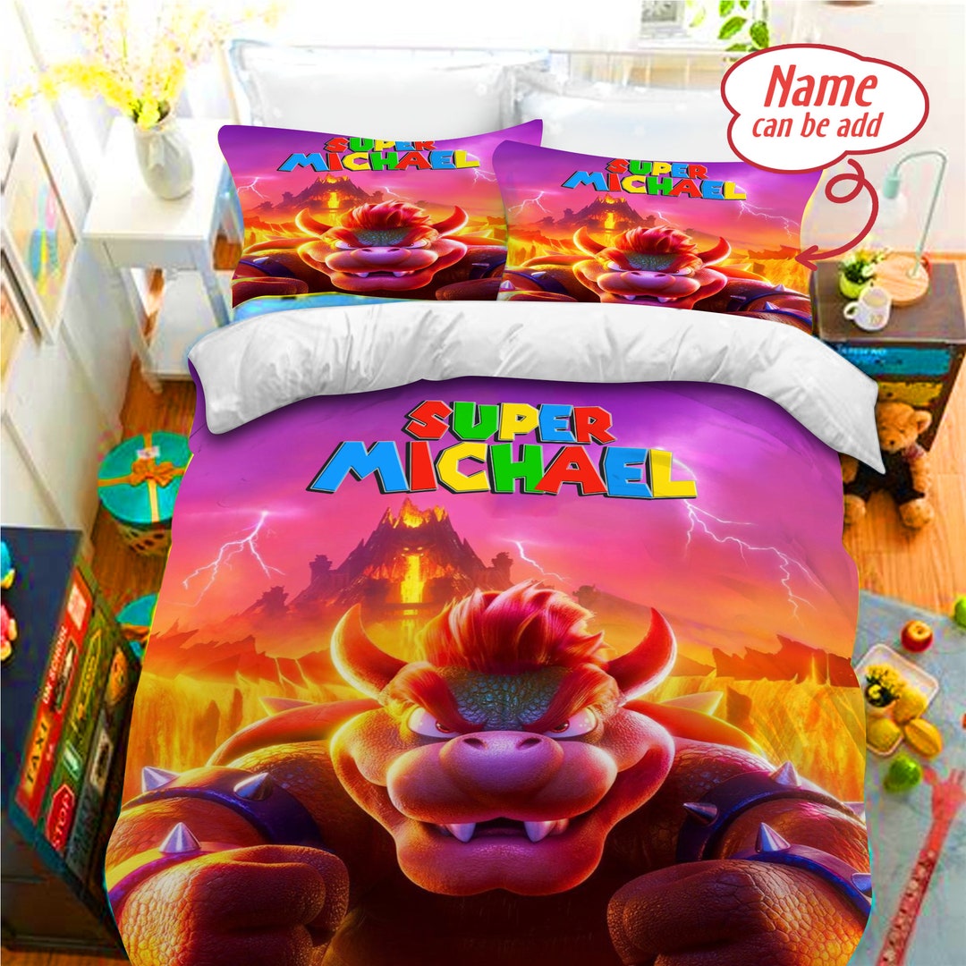 Super Mario Bedding Set Super Mario Bros Quilt Blanket Super - Etsy