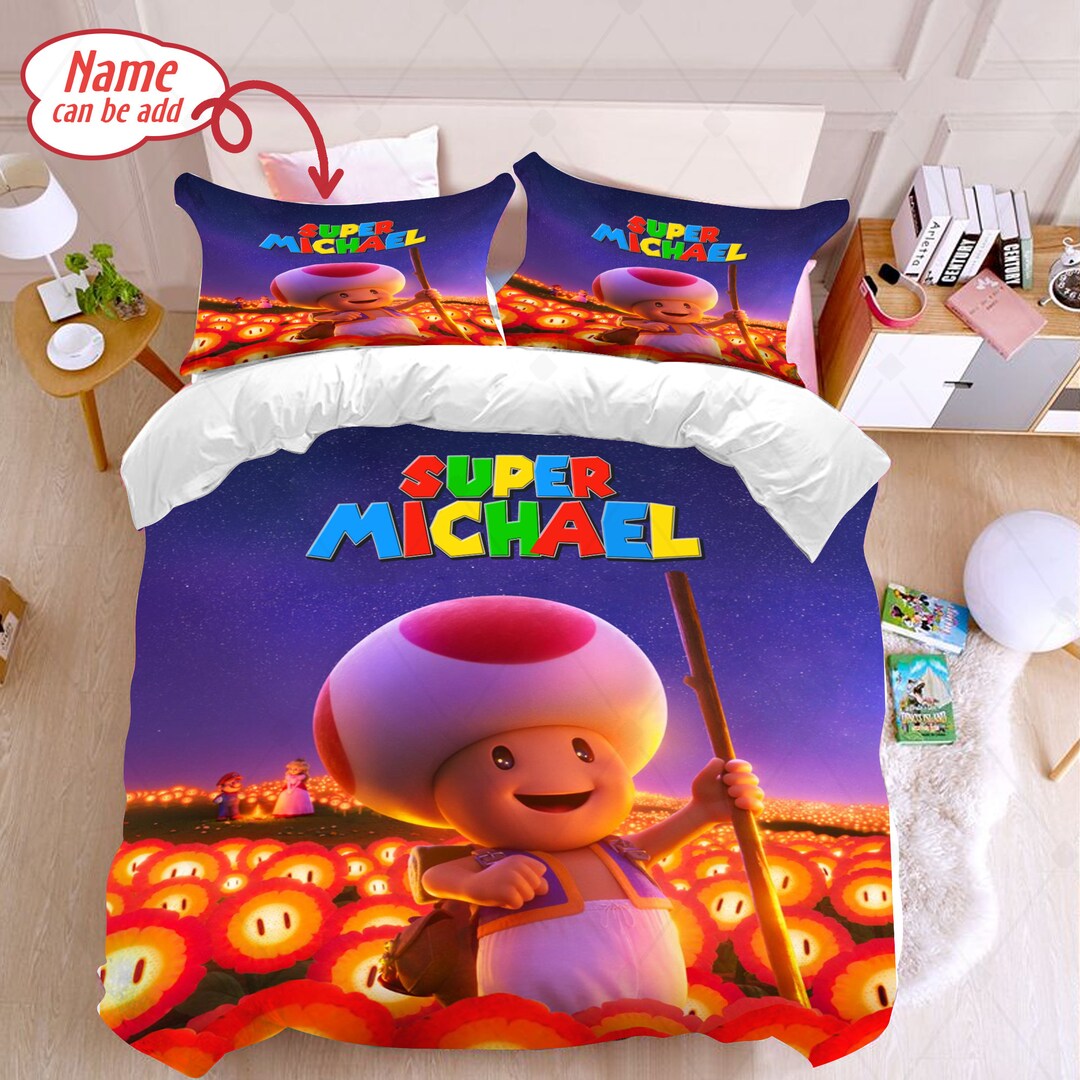 Super Mario Bedding Set Super Mario Bros Quilt Blanket Super - Etsy