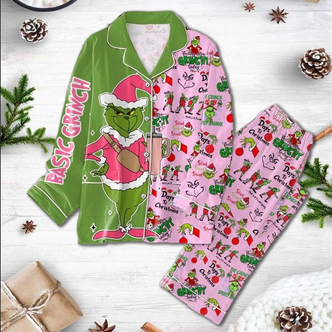 Christmas Grinch Women Pajamas Grinchmas Pajamas Set Pink - Etsy UK
