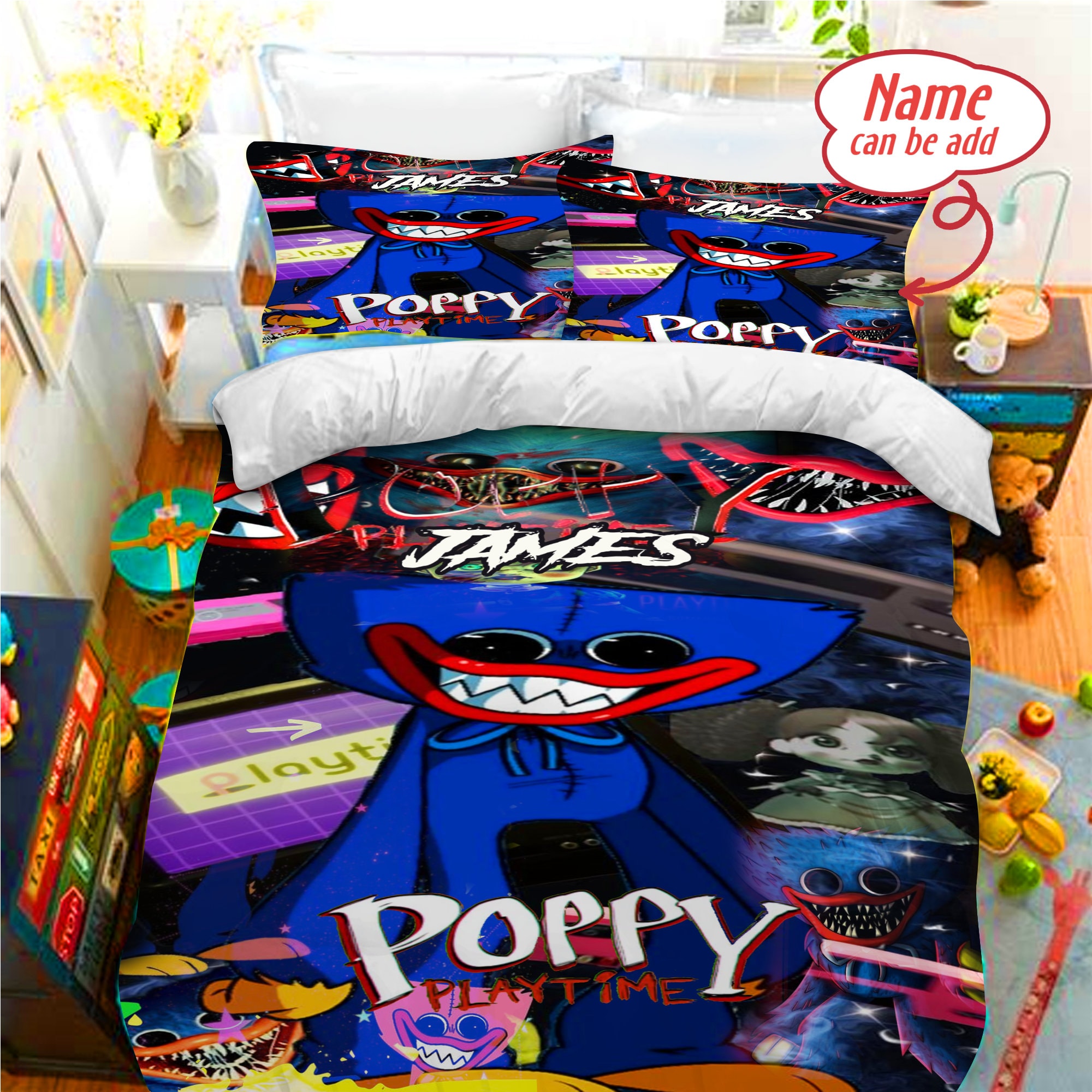 Huggy Wuggy Poppy Playtime Bedding Set Huggy Wuggy Home - Etsy