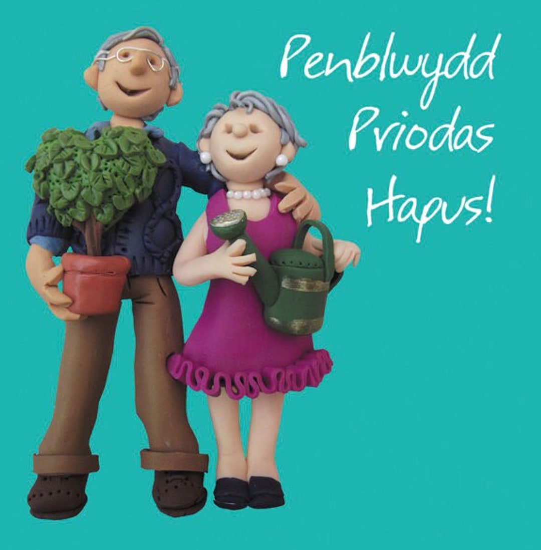 Penblwydd Priodas Hapus (happy Wedding Anniversary Card) - Etsy UK