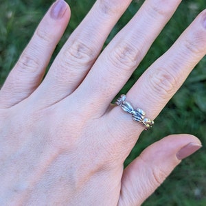 Mini Hamburger and Hot Dog Ring. Sterling Silver Unique Jewelry. 80s ...