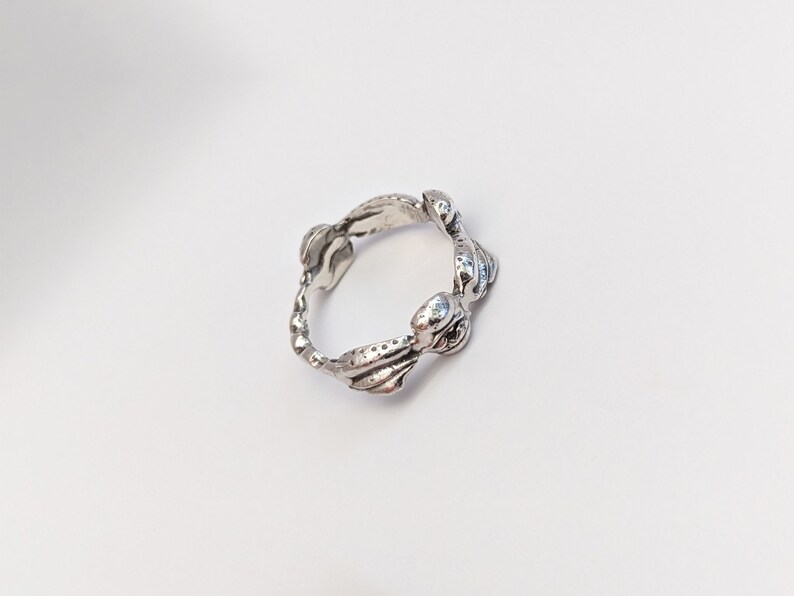 Mini Hamburger and Hot Dog Ring. Sterling Silver Unique Jewelry. 80s ...