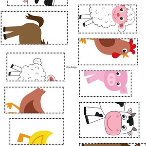 10 Animals A4 Paper Matching Game for Kids, Symmetry Match Picture Card ...