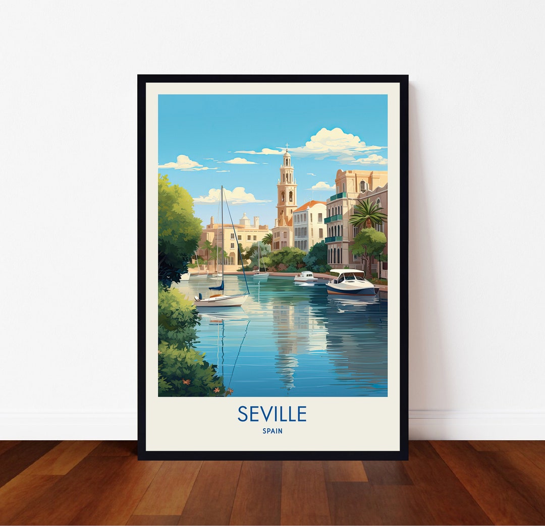 Seville Poster Seville Travel Poster Spain Print Spain - Etsy