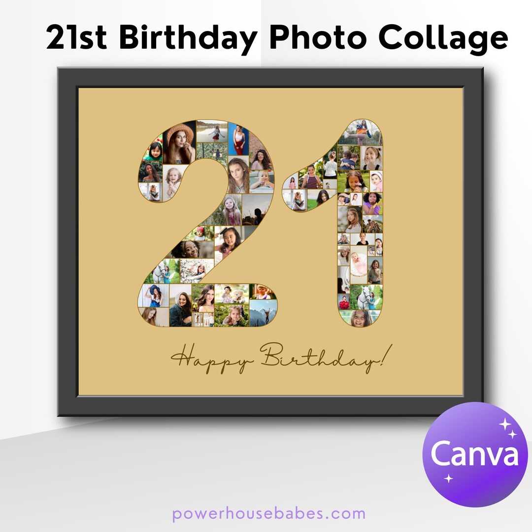 21st Birthday Photo Collage, 21st Photo Collage, Twenty First Year ...