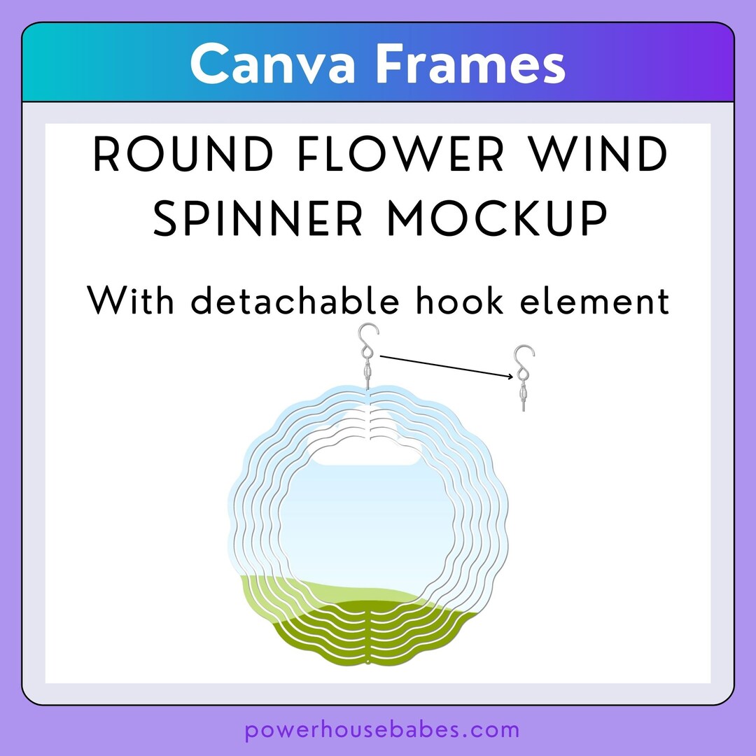 10" Round Flower Wind Spinner Mockup, 10inch Wind Spinner, Flower ...