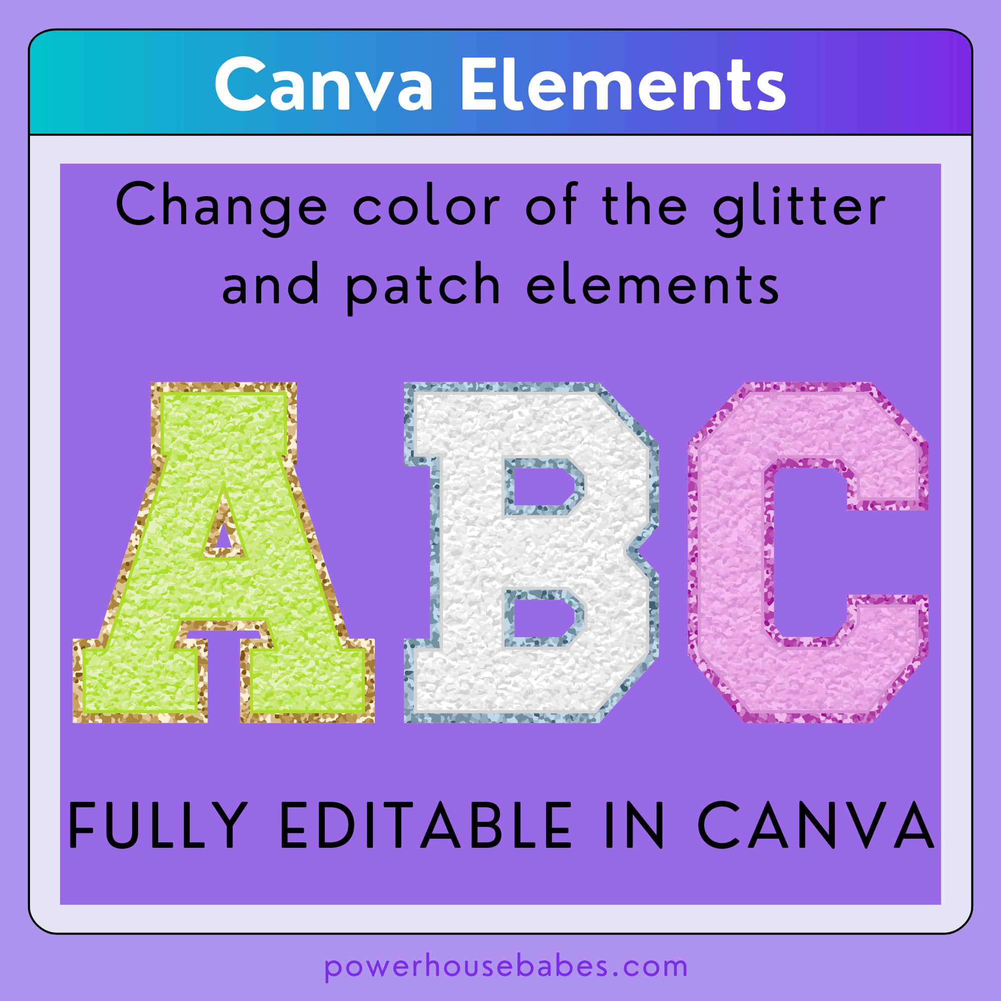 Faux Chenille Letters Canva Bundle, Faux Chenille Patches, Editable ...