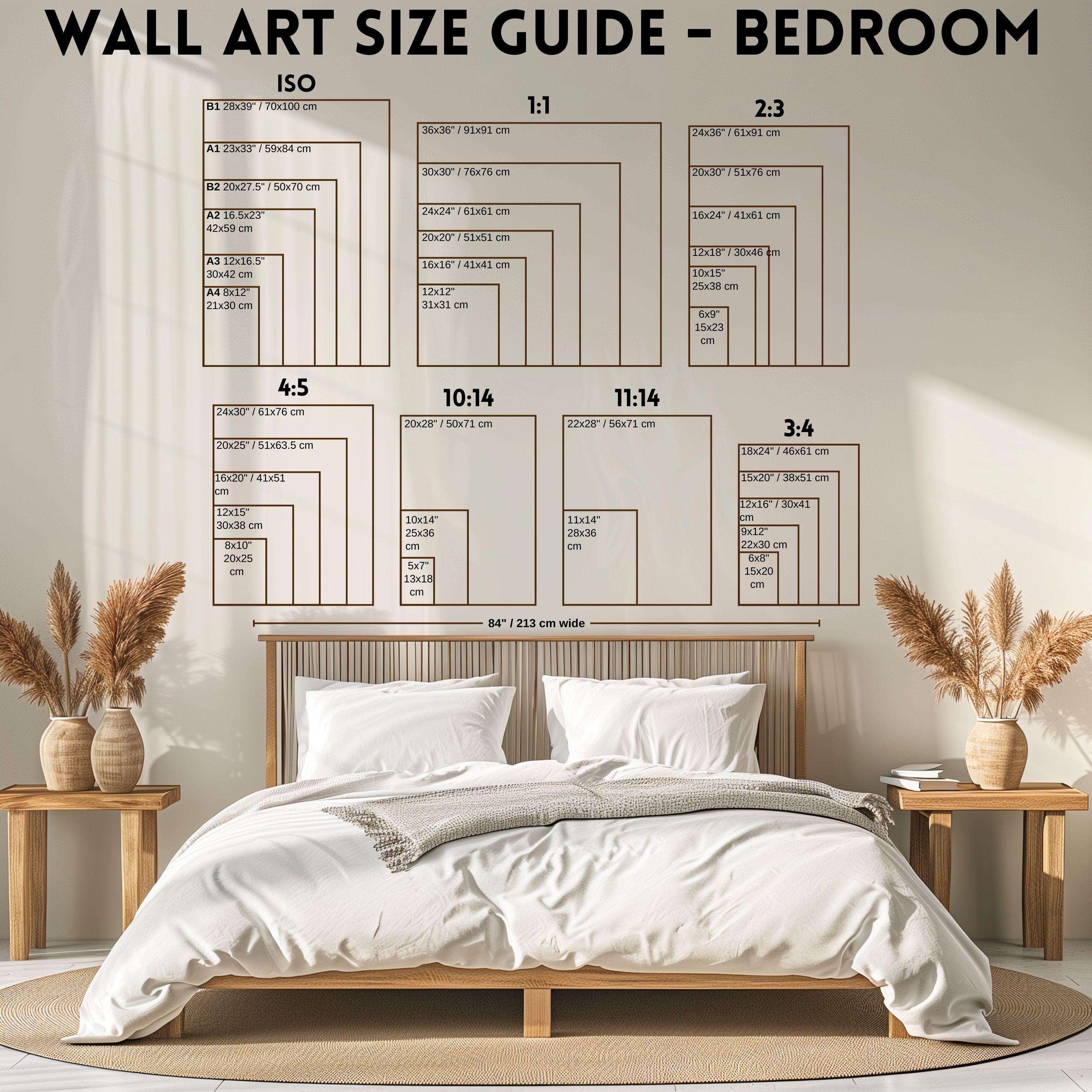 Bedroom Wall Art Size Guide portrait, Frame Ratio Sizes, Poster Size ...