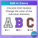 College Font Bundle, College Font Svg, College Fonts, Chenille Numbers ...