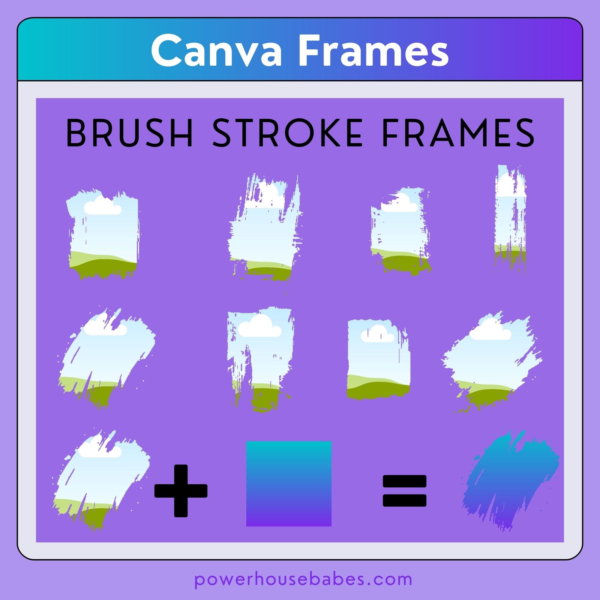 Brush Stroke Canva Frames, Brush Stroke Frame, Canva Frame Template ...