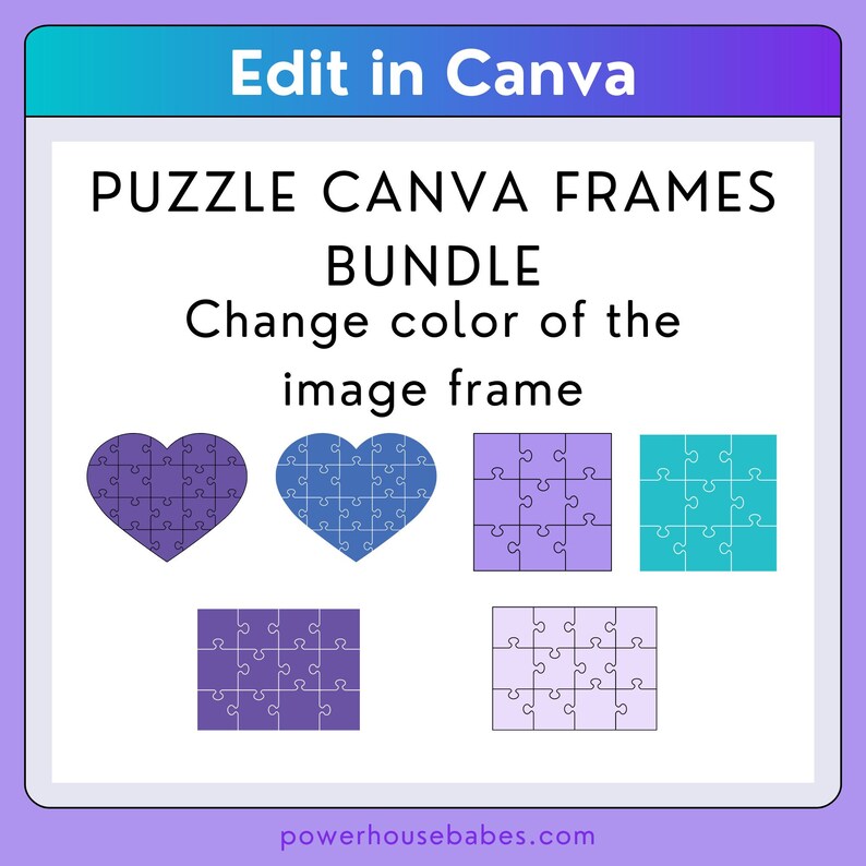 Puzzle Canva Frames Bundle, Editable Puzzles, Jigsaw Puzzle ...