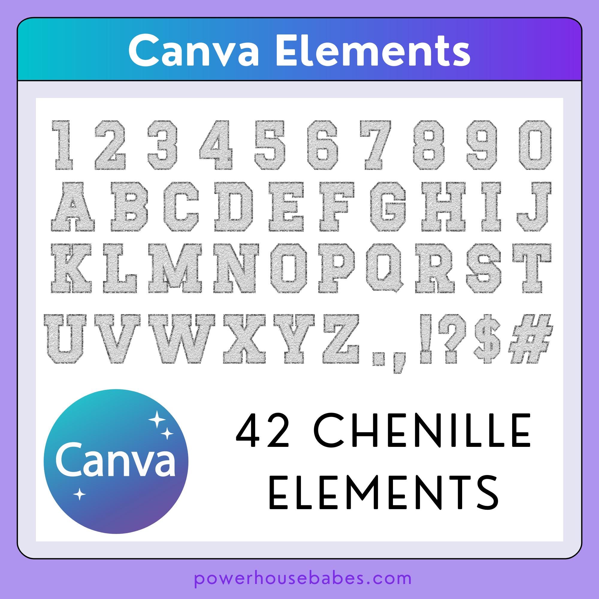 Faux Chenille Letters Canva Bundle, Faux Chenille Patches, Editable ...