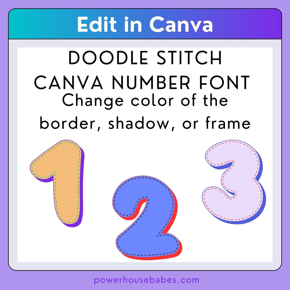 Doodle Stitch Canva Font Numbers, Canva Doodle Font, Number Fonts ...