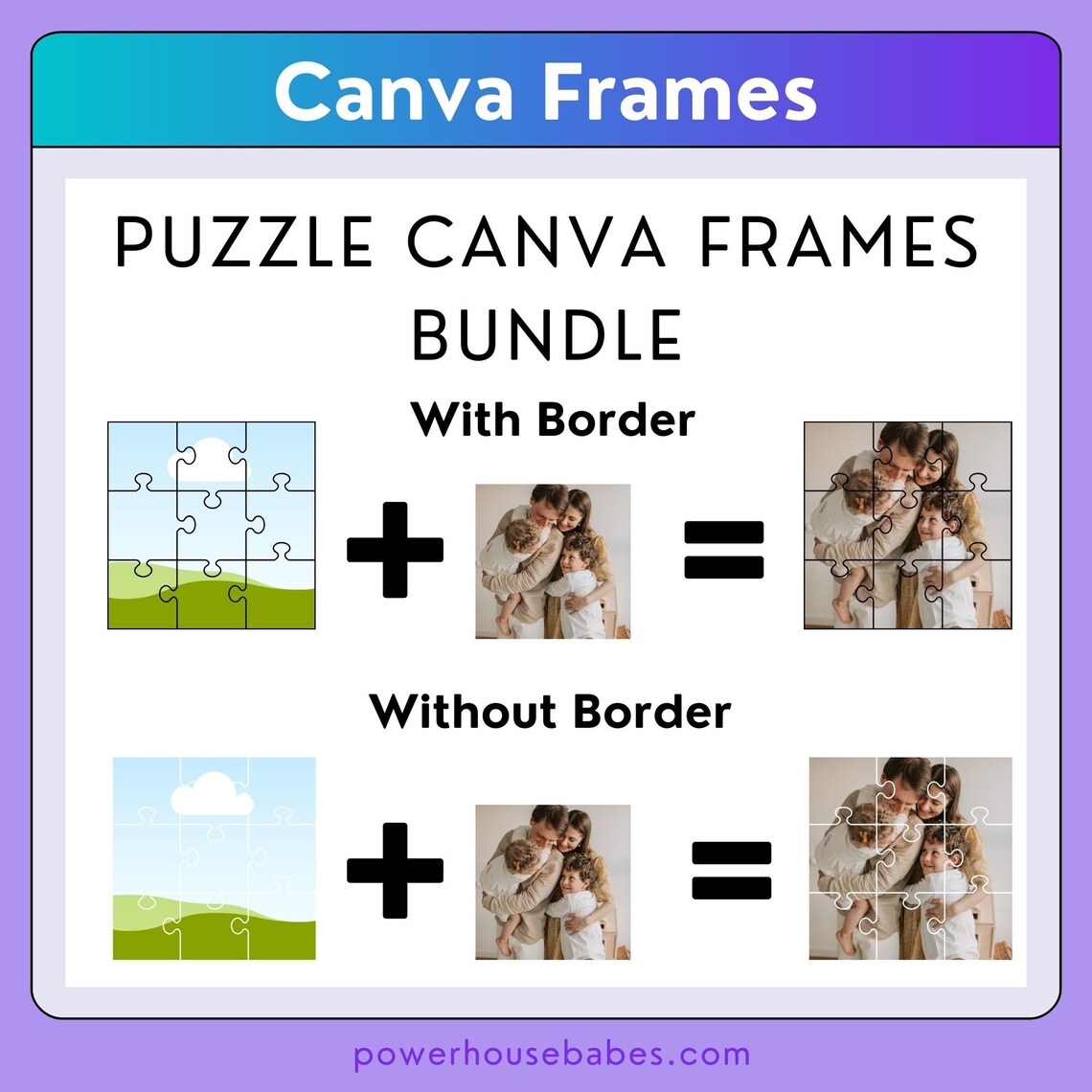 Puzzle Canva Frames Bundle, Editable Puzzles, Jigsaw Puzzle, Personalized Puzzle, Puzzle Canva ...