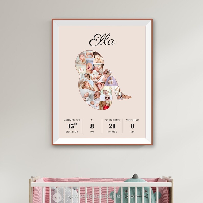 Baby Birth Stat Sign - Printable Digital Download. DIY Birth Stats Wall ...