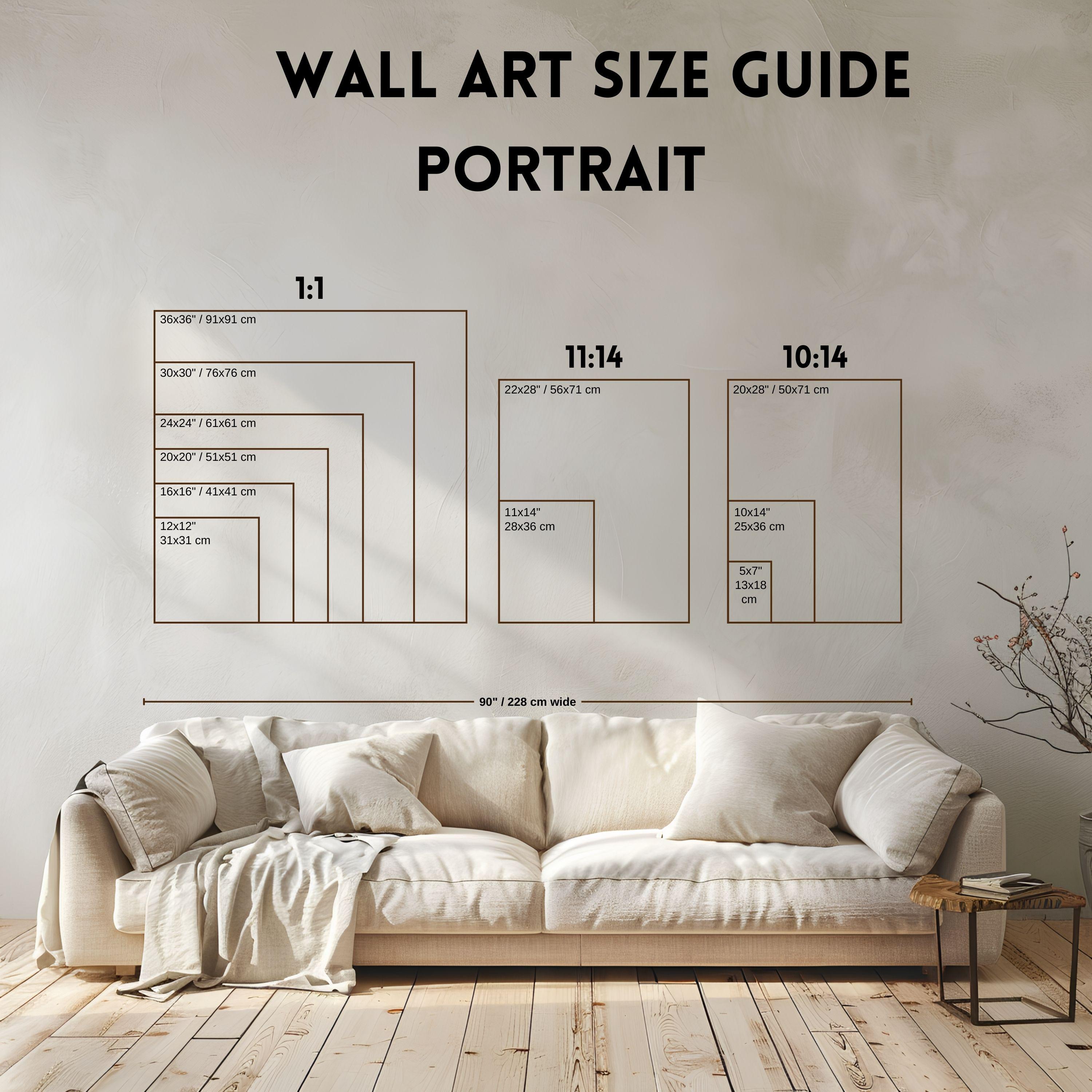 Sofa Wall Art Size Guide Portrait, Photo Size Guide, Poster Size Chart ...